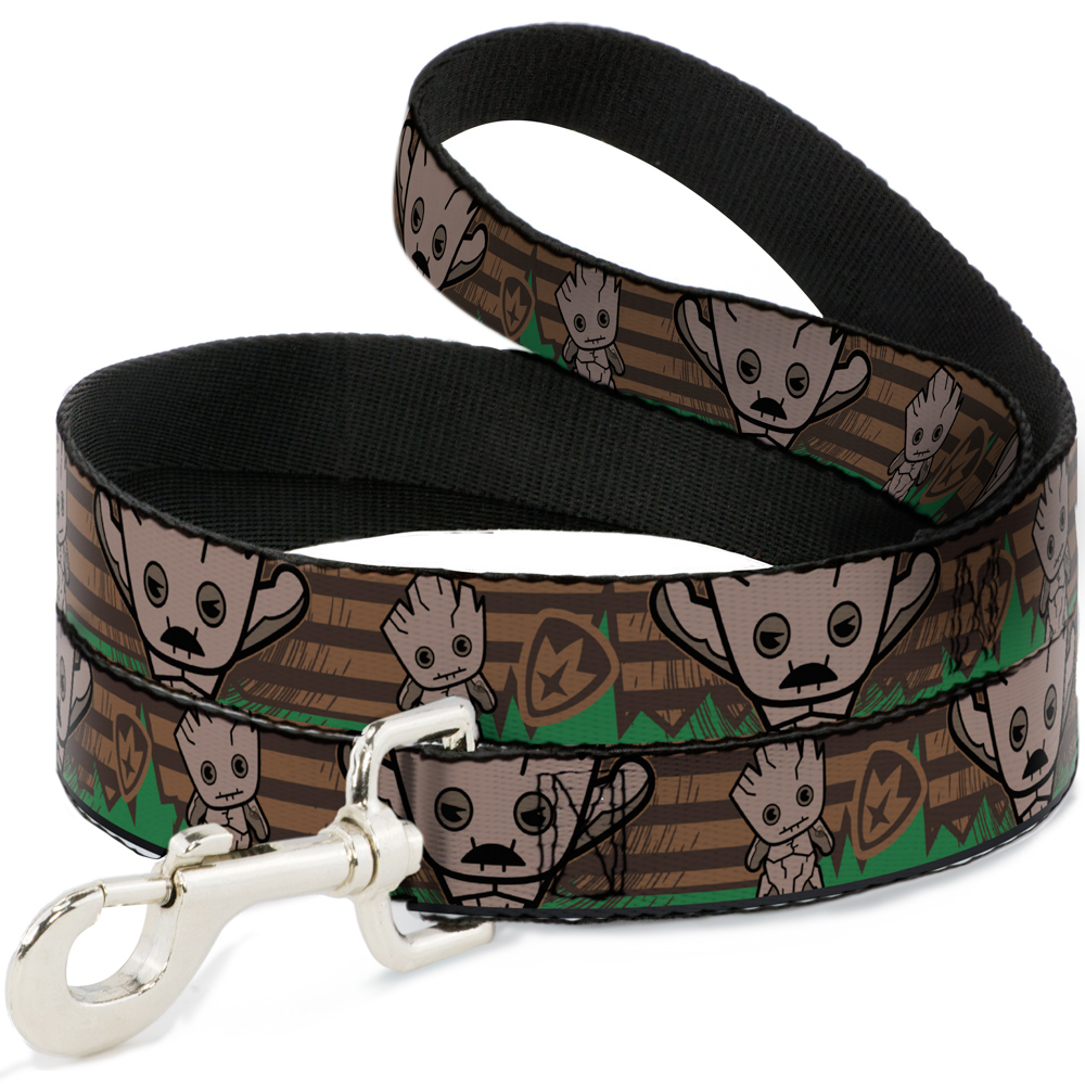 MARVEL UNIVERSE Dog Leash Kawaii Groot 2-Poses/Guardians Badge Browns ...