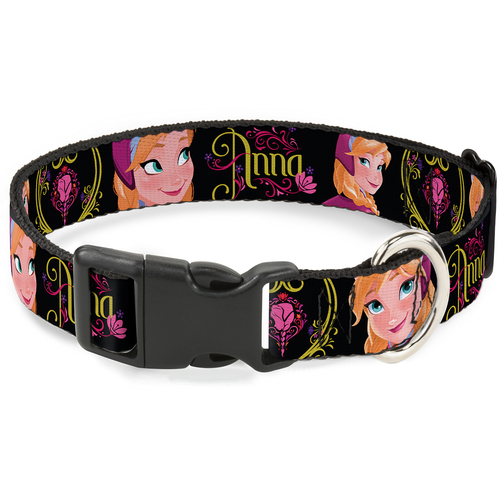 Plastic Clip Collar ANNA Poses/Anna Monogram Heart Cameo Pinks/Yellow ...