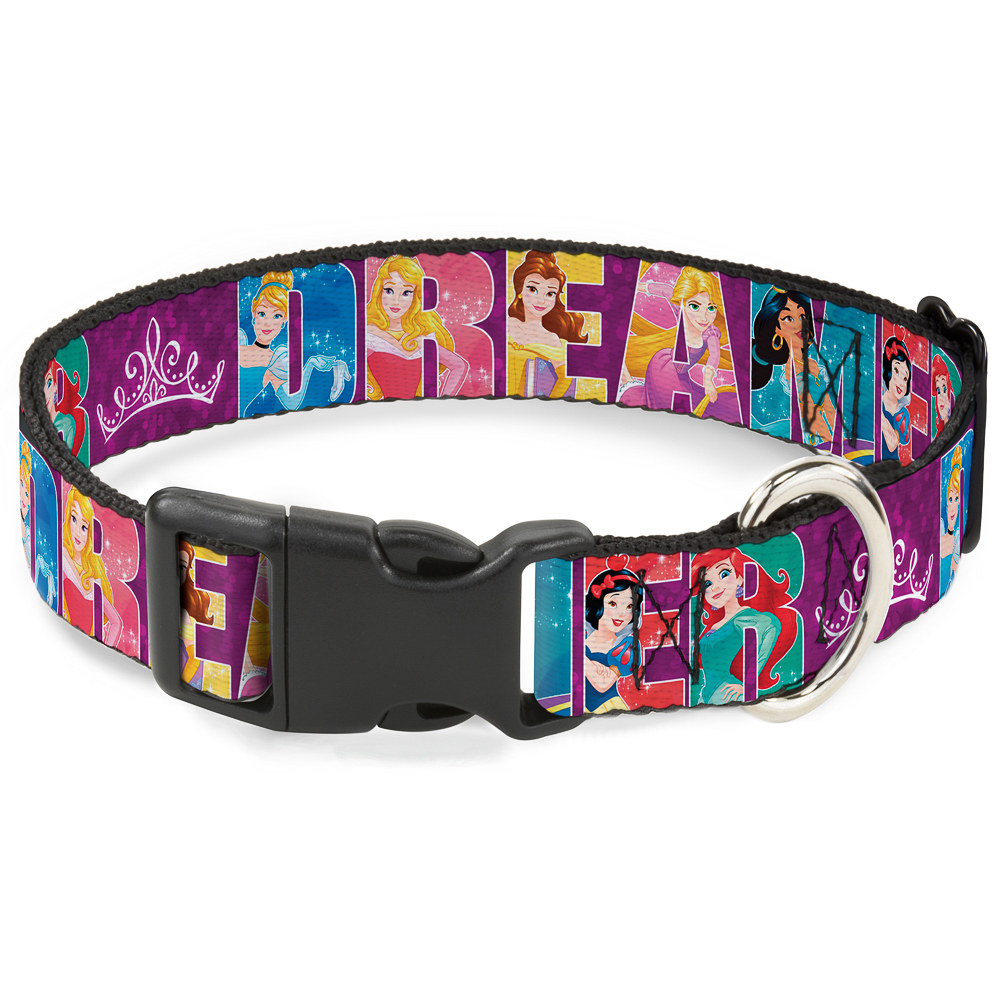 Plastic Clip Collar Disney DREAMER 7-Sparkling Princesses/Tiara Purple ...
