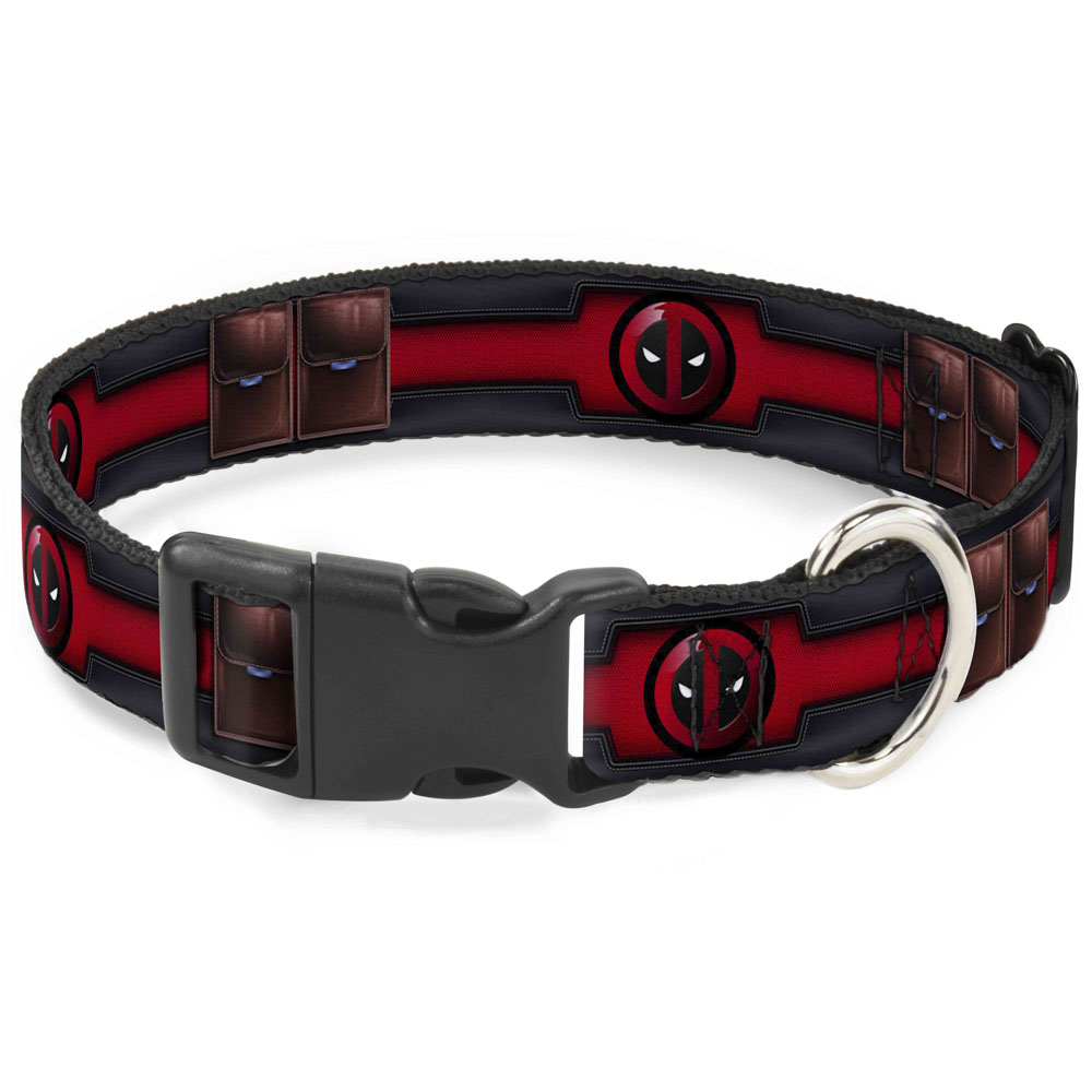 MARVEL DEADPOOL Plastic Clip Collar Deadpool Utility Belt Logo/Pockets ...