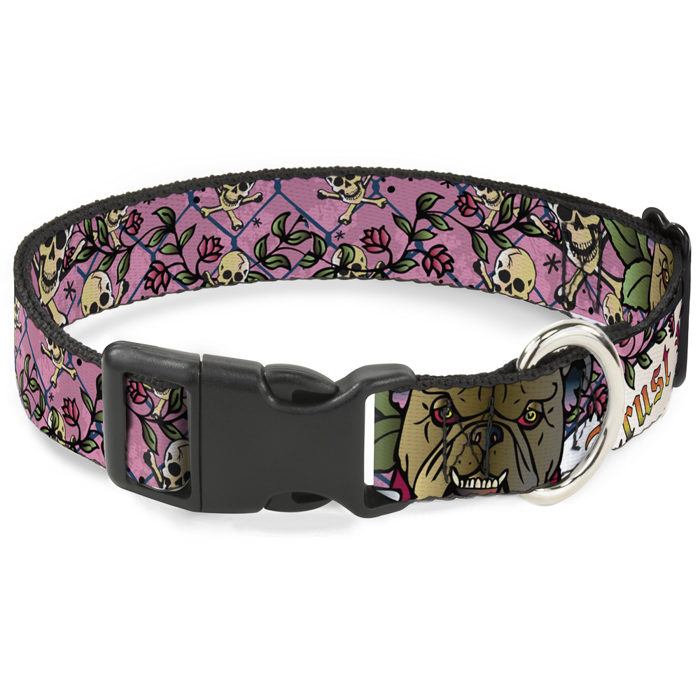 Plastic Clip Collar Trust No One Pink NARROW-Small 7-8.5" 700146537216 ...