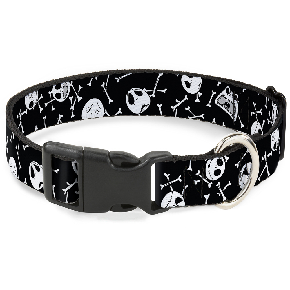 Plastic Clip Collar Jack Expressions/Bones Scattered Black/White Large ...