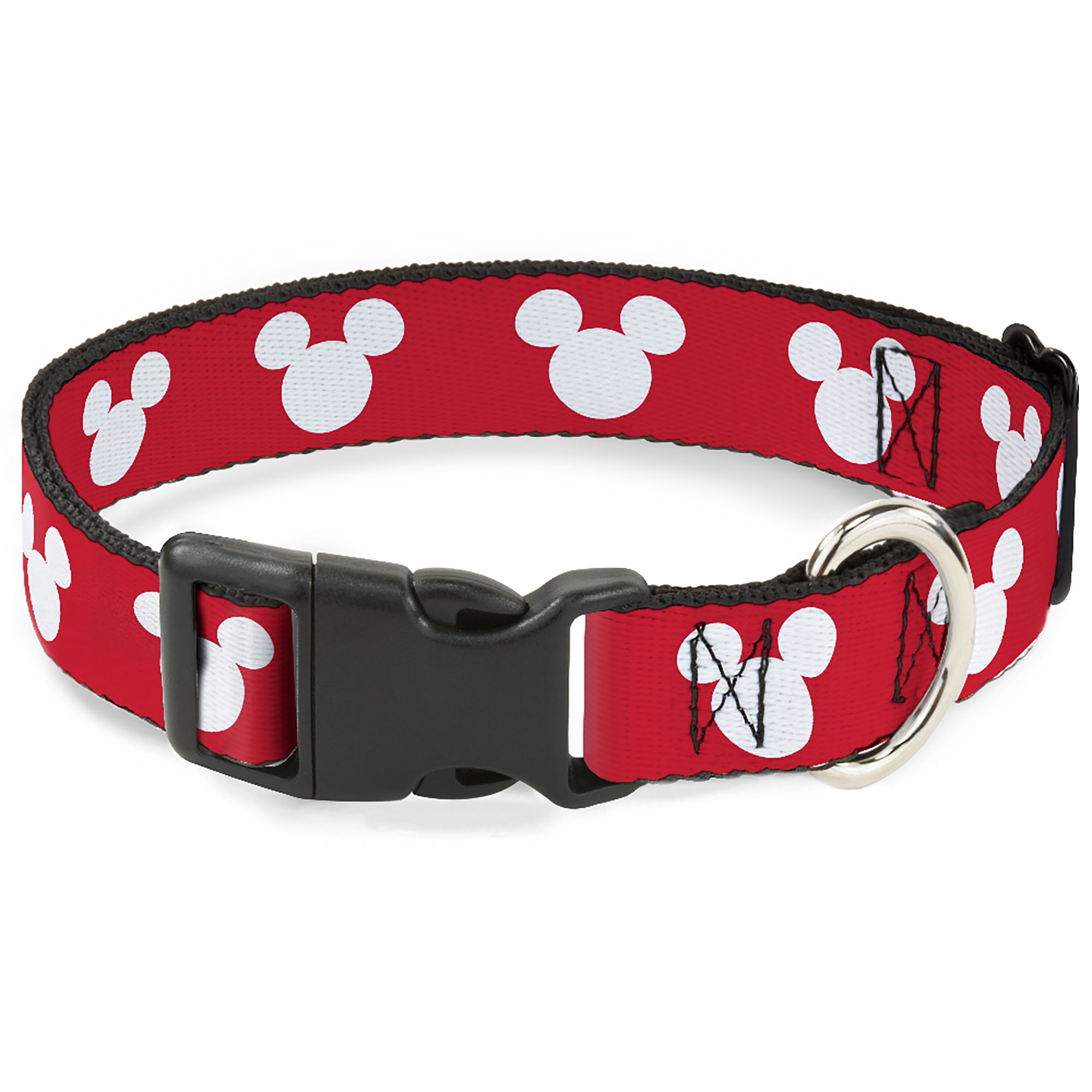 Plastic Clip Collar Mickey Mouse Ears Icon Red/White NARROW-Large 9.5 ...