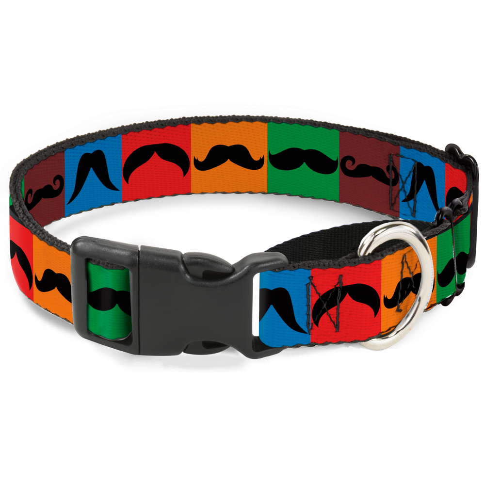 Plastic Martingale Collar Mustaches Multi Color Blocks/Black Medium 11 ...