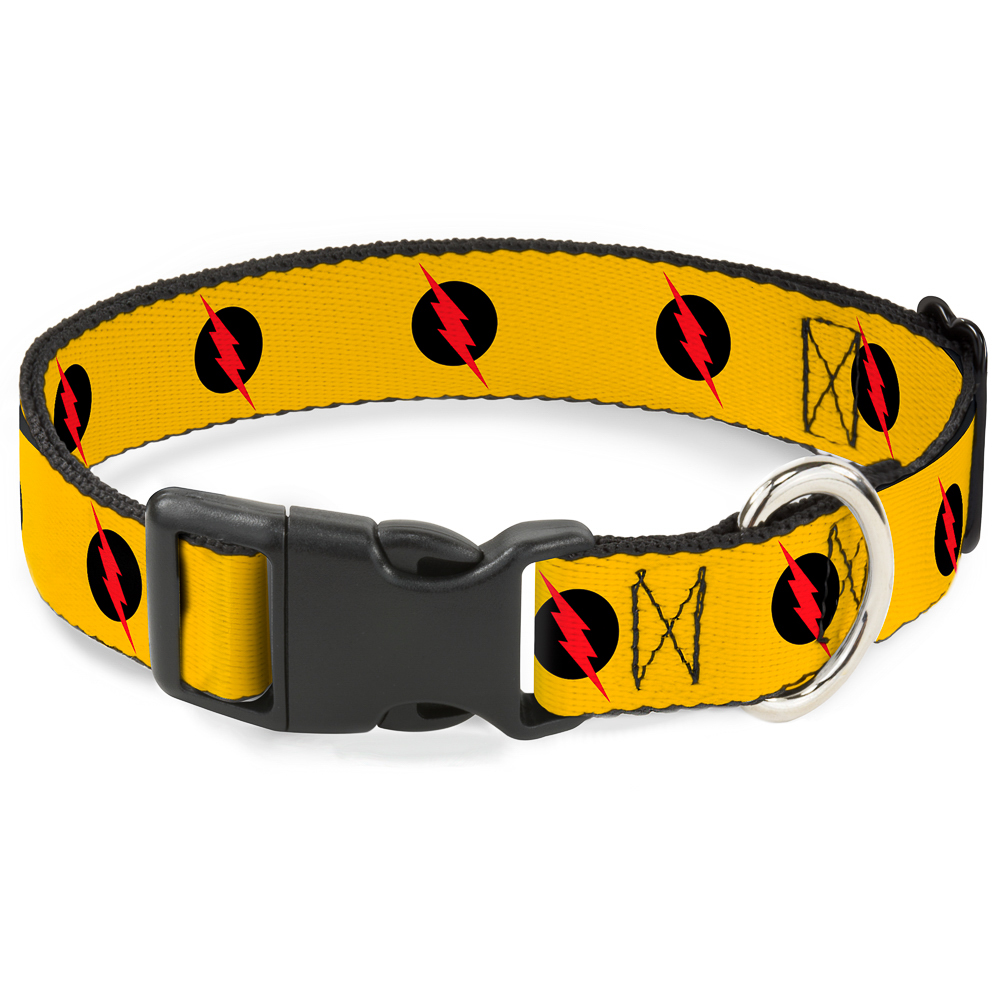 Plastic Clip Collar Reverse Flash Logo Golden Yellow/Black/Red NARROW ...