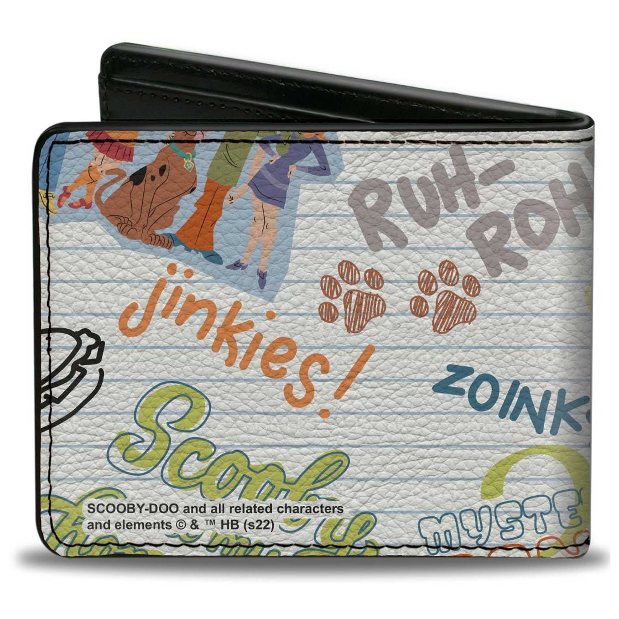 BI-FOLD WALLET SCOOBY Doo Notebook Doodles Collage White/Multi Color ...