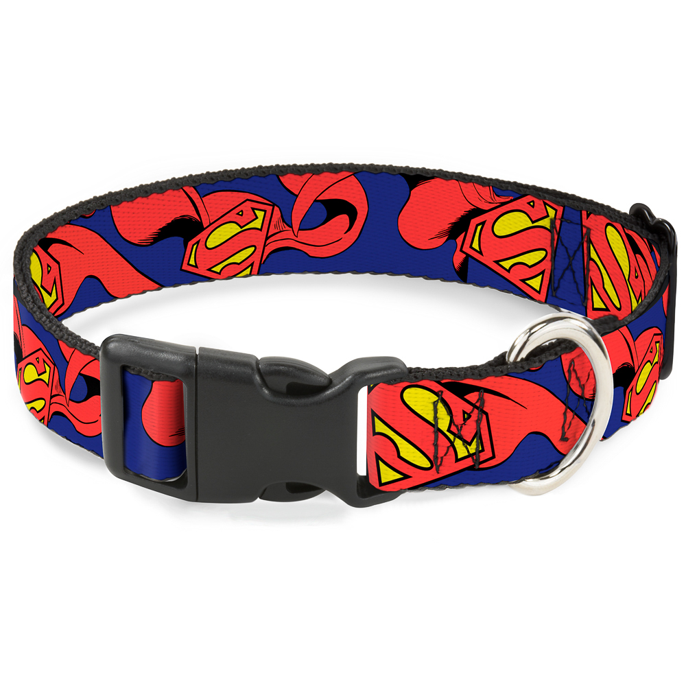 Plastic Clip Collar Superman Shield w/Cape NARROW-Small 7-8.5 ...