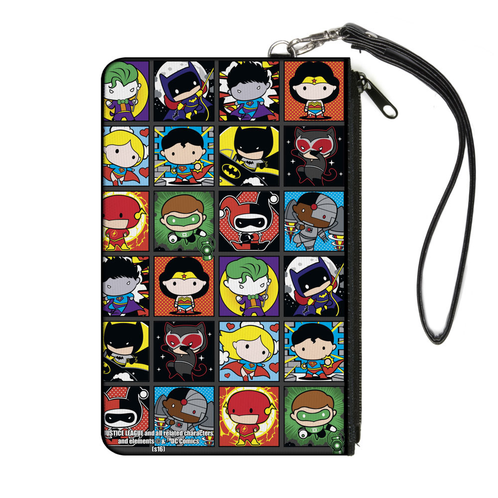Canvas Zipper Wallet LARGE Justice League Comics 12-Chibi Character ...