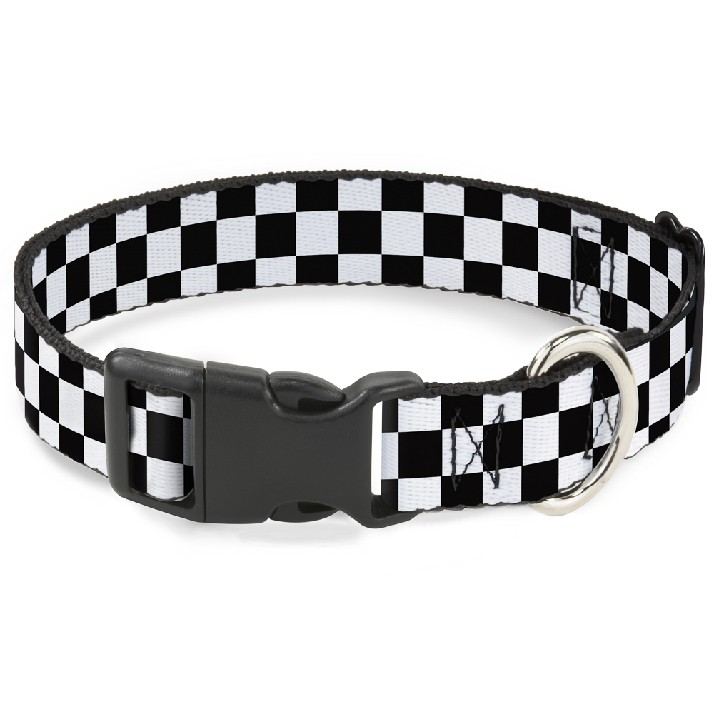 Plastic Clip Collar Checker Black/White WIDE-Small 13-17" 700146317467 ...