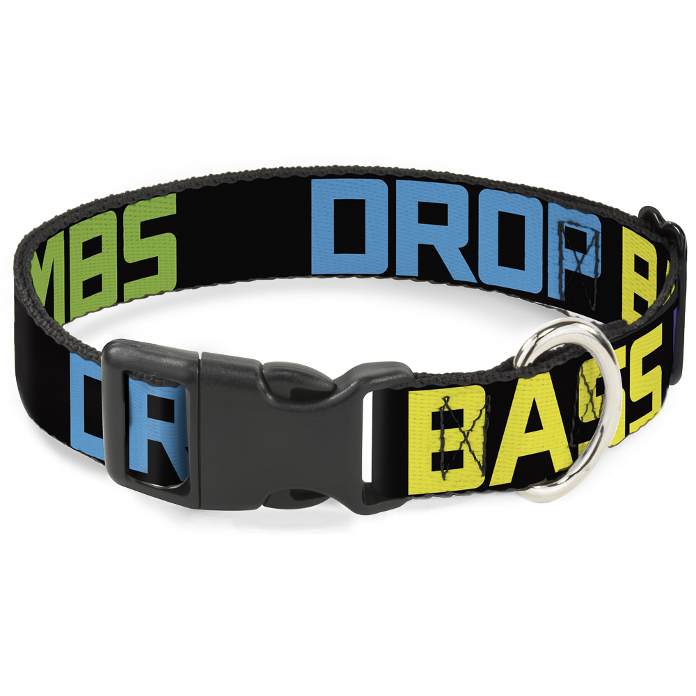 Plastic Clip Collar DROP BASS NOT BOMBS Black/Blue/Yellow/Purple/Green ...