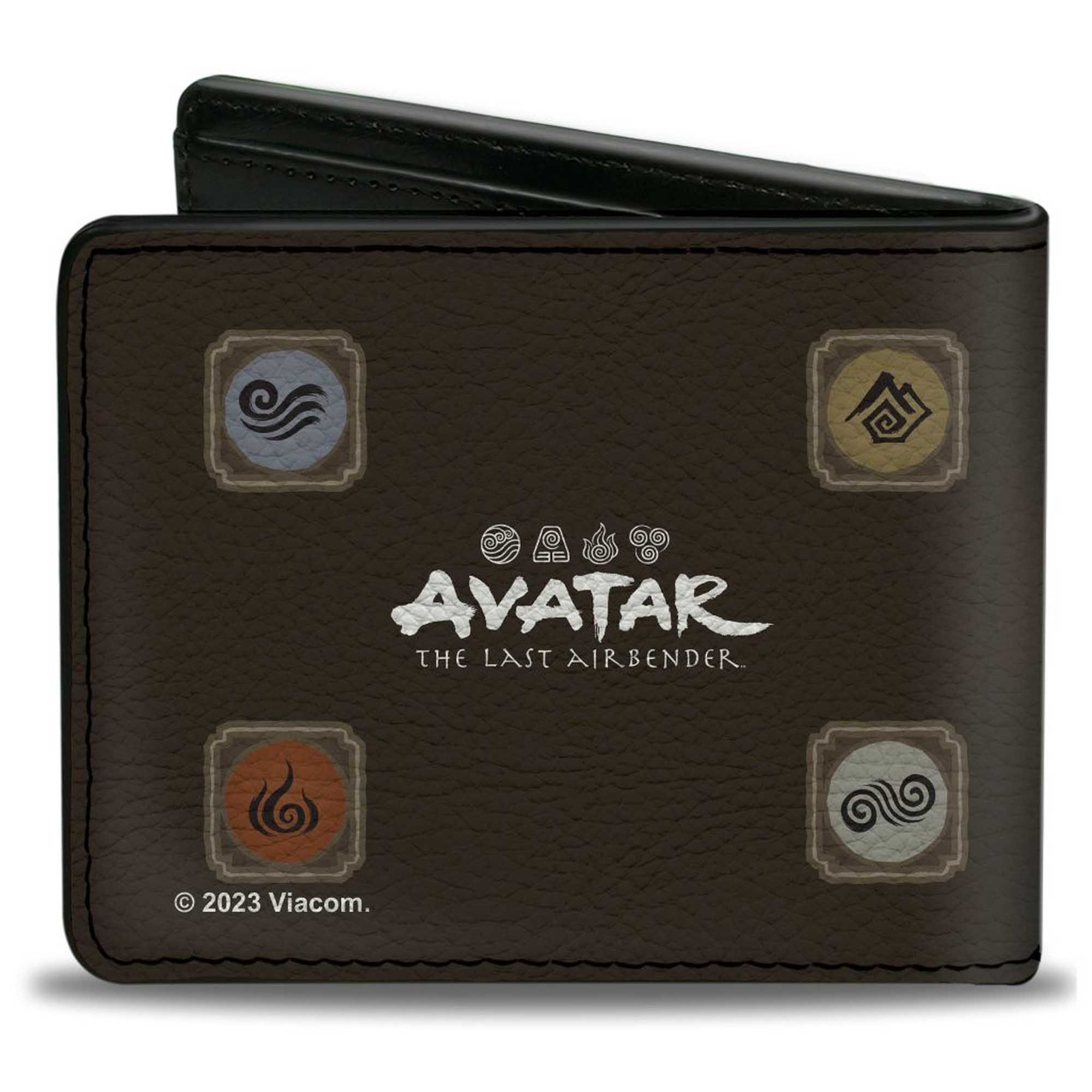 BI-FOLD WALLET AVATAR Last Airbender Elements Map with Icons and Title ...