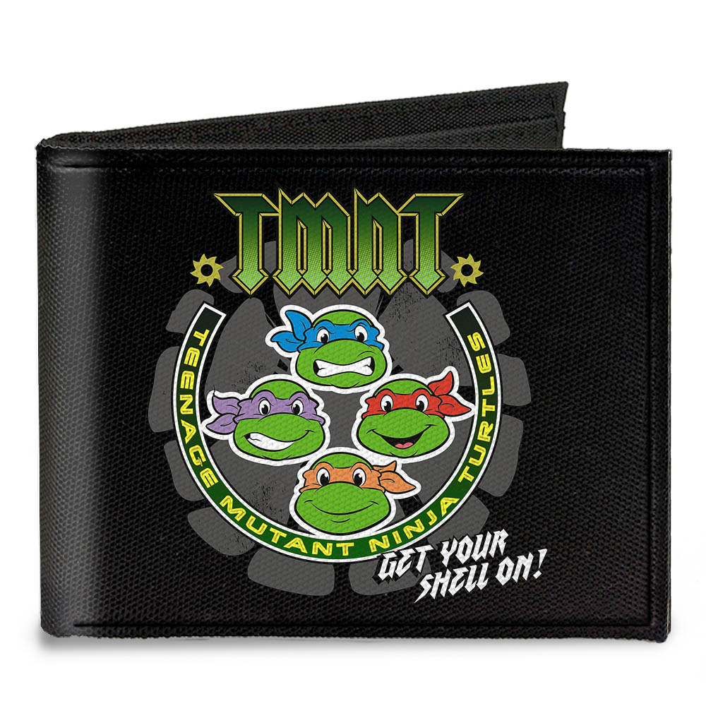 Canvas Bi-Fold Wallet TMNT-GET YOUR SHELL ON + TMNT WORLD TOUR 84 Black ...