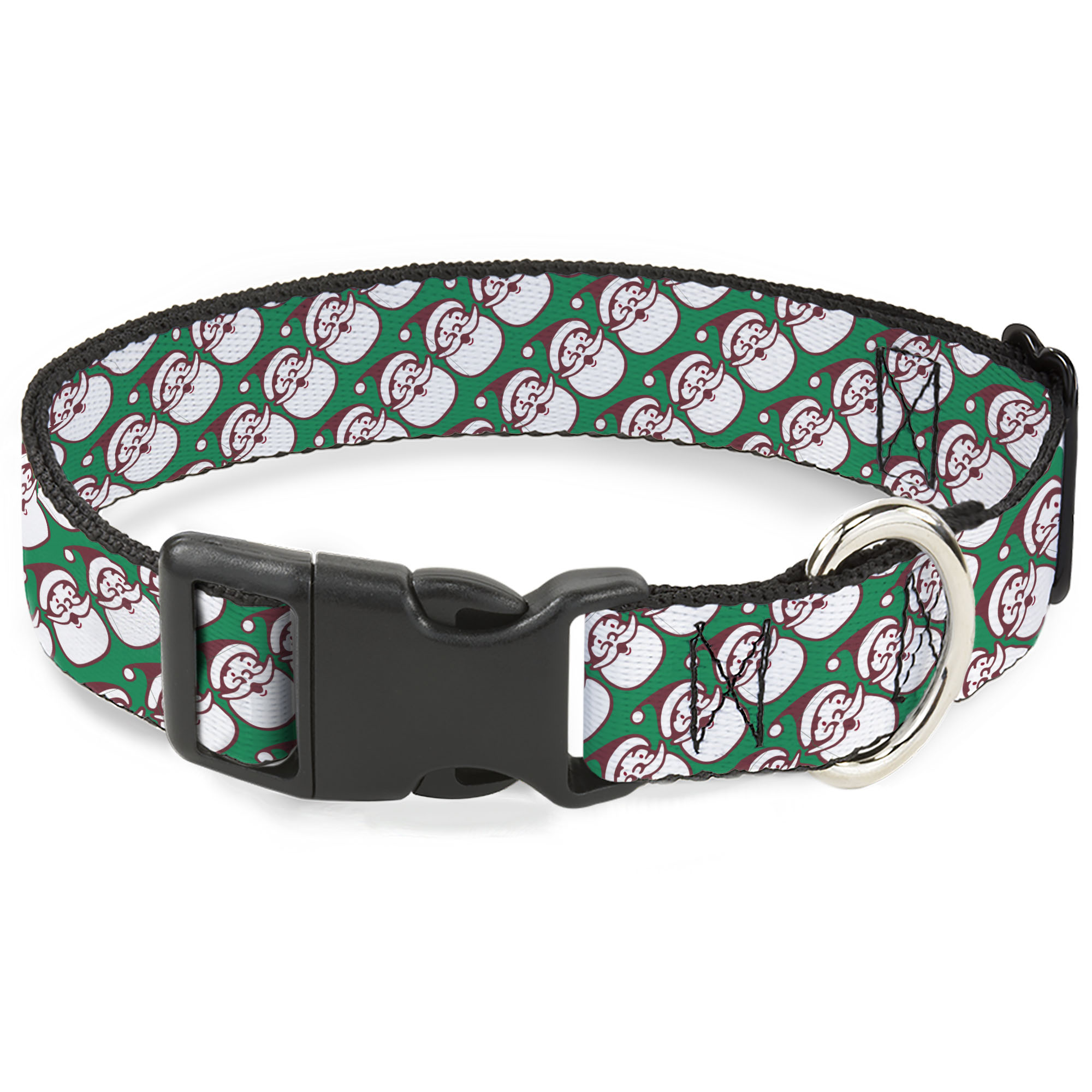 Plastic Clip Collar Jolly Santa Claus Christmas Smiling Face Icon Green ...