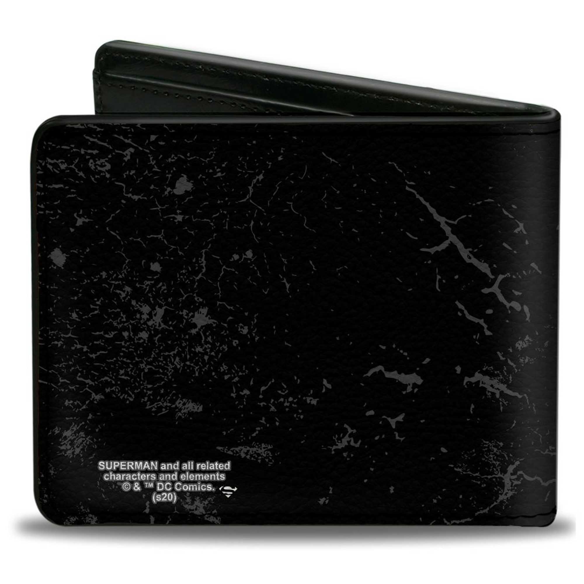 BI-FOLD WALLET SUPERMAN THE ORIGINAL MAN OF STEEL Badge Weathered Black ...