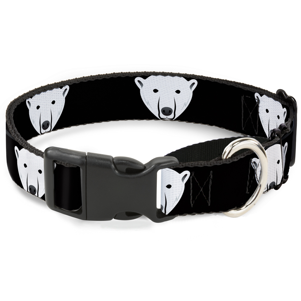 Plastic Martingale Collar Polar Bear Repeat Black Medium 11-17 ...