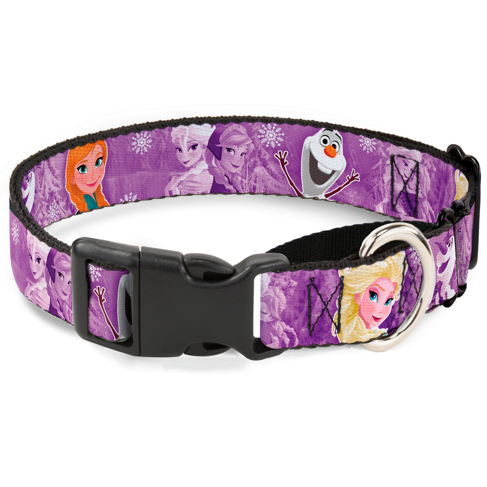 Plastic Martingale Collar Frozen Anna/Elsa/Olaf Poses/Scenes Purples ...