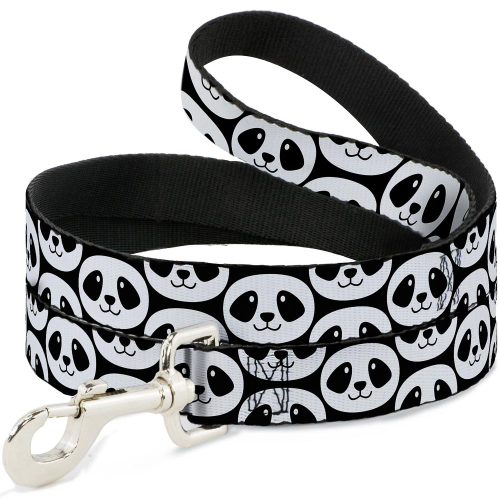Dog Leash 6-FEET Smiling Panda Repeat Black/White 700146384971| eBay