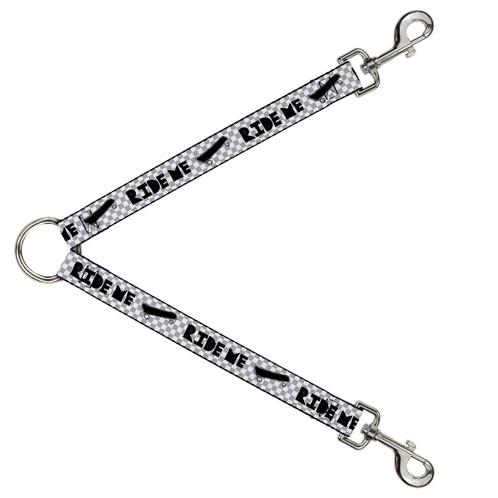 Dog Leash Splitter RIDE ME Skateboard w/Mini Checker White/Gray/Black ...