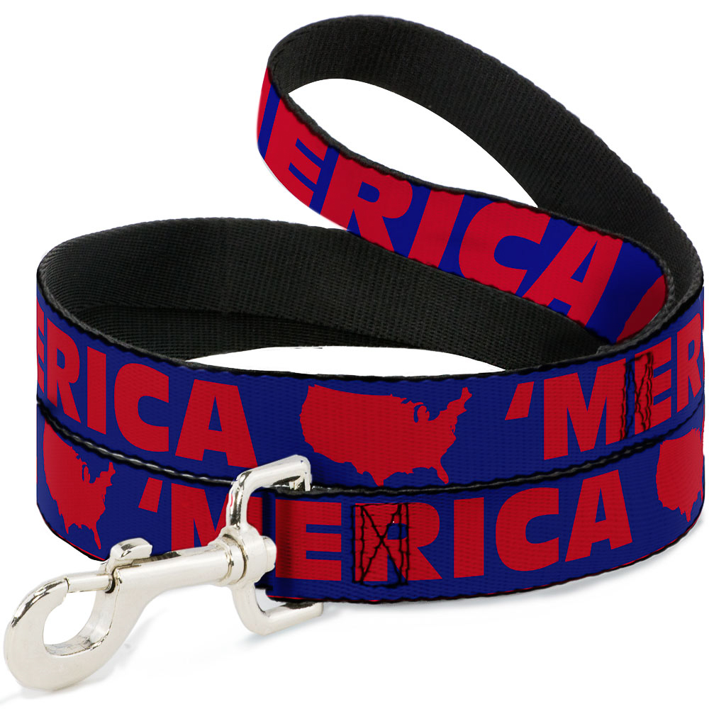 Dog Leash 6-FEET 'MERICA/USA Silhouette Blue/Red 700146791144| eBay