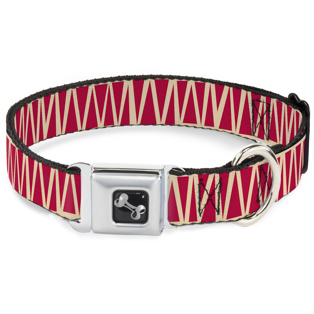 Dog Collar Bone Zig Zag Doodle Tan/Red Medium 11-16.5" 700146734332 | eBay