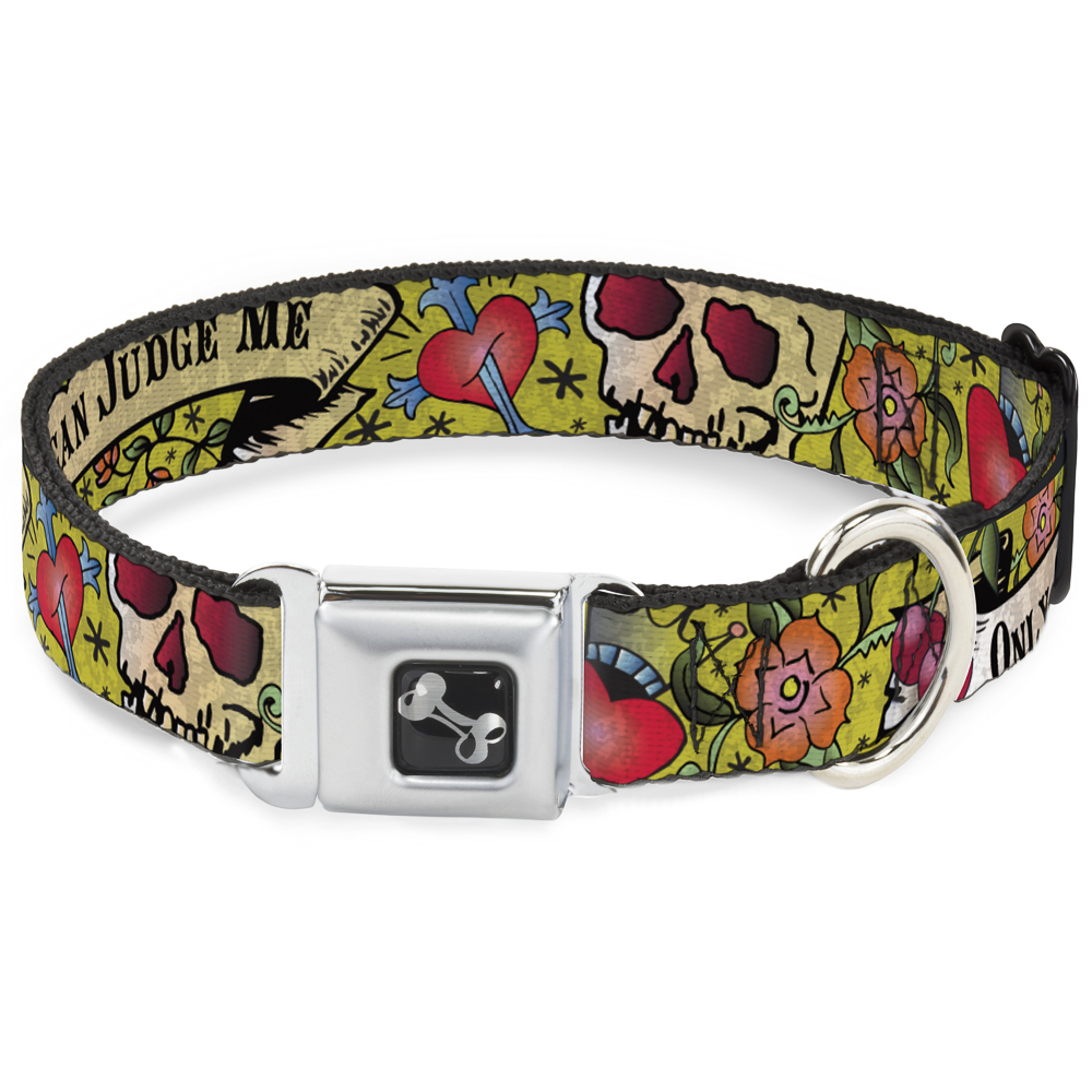 Dog Collar Bone Only God Can Judge Me Yellow Small 9.5-13" 700146085274 ...