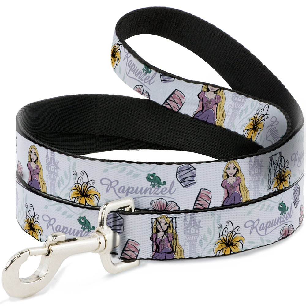 Dog Leash Rapunzel Castle and Pascual Pose with Script and Flowers ...