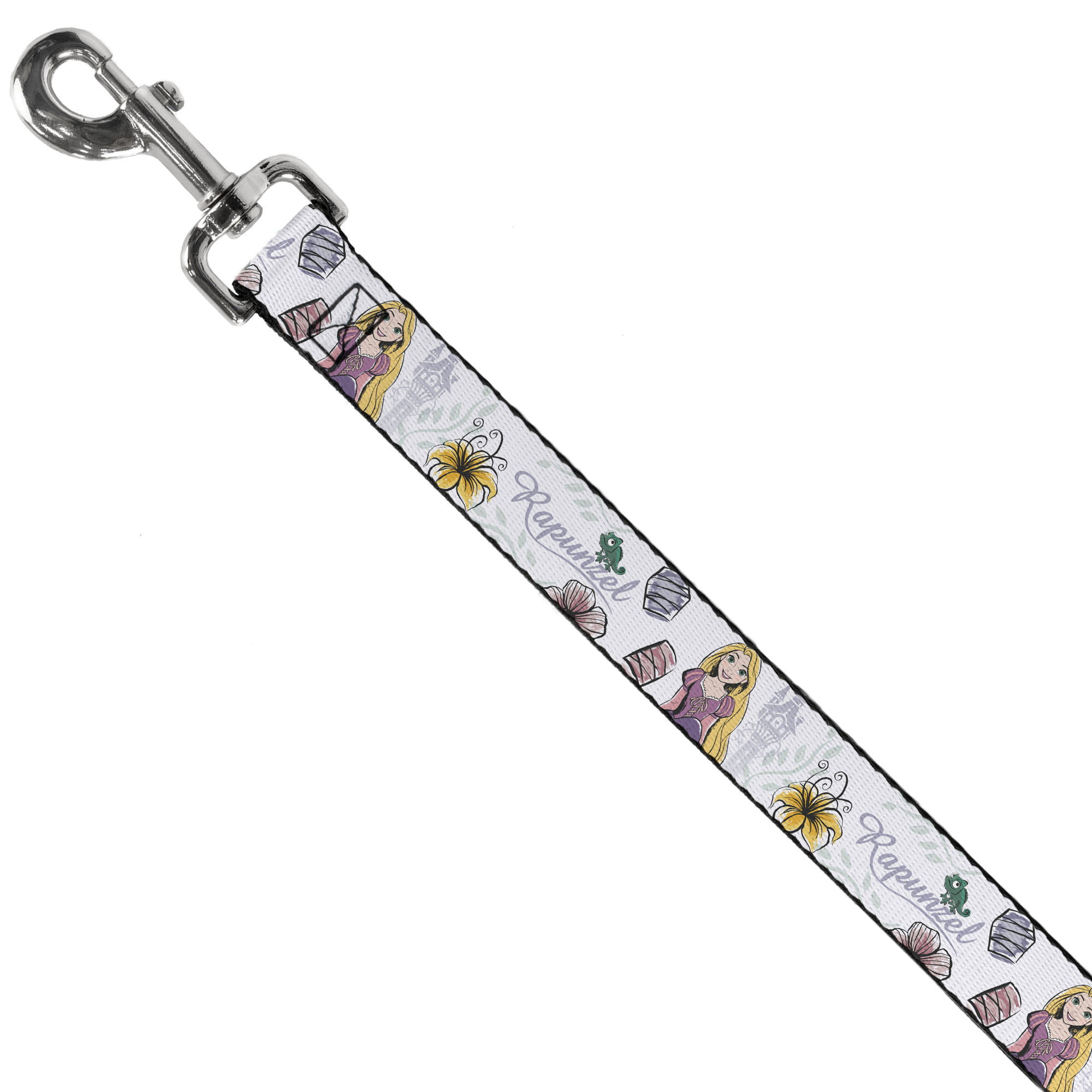 Dog Leash Rapunzel Castle and Pascual Pose with Script and Flowers ...