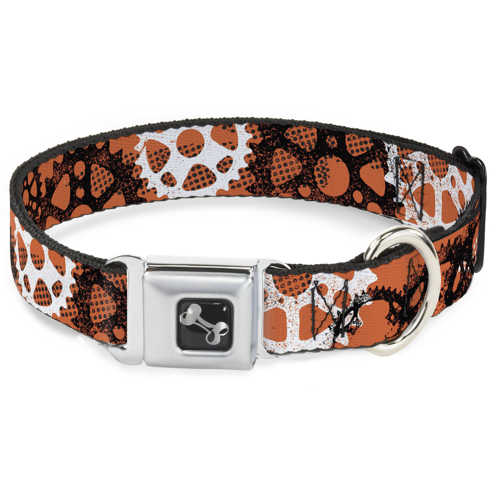 Dog Collar Bone Grunge Gears Orange Large 15-24" 700146352864| eBay
