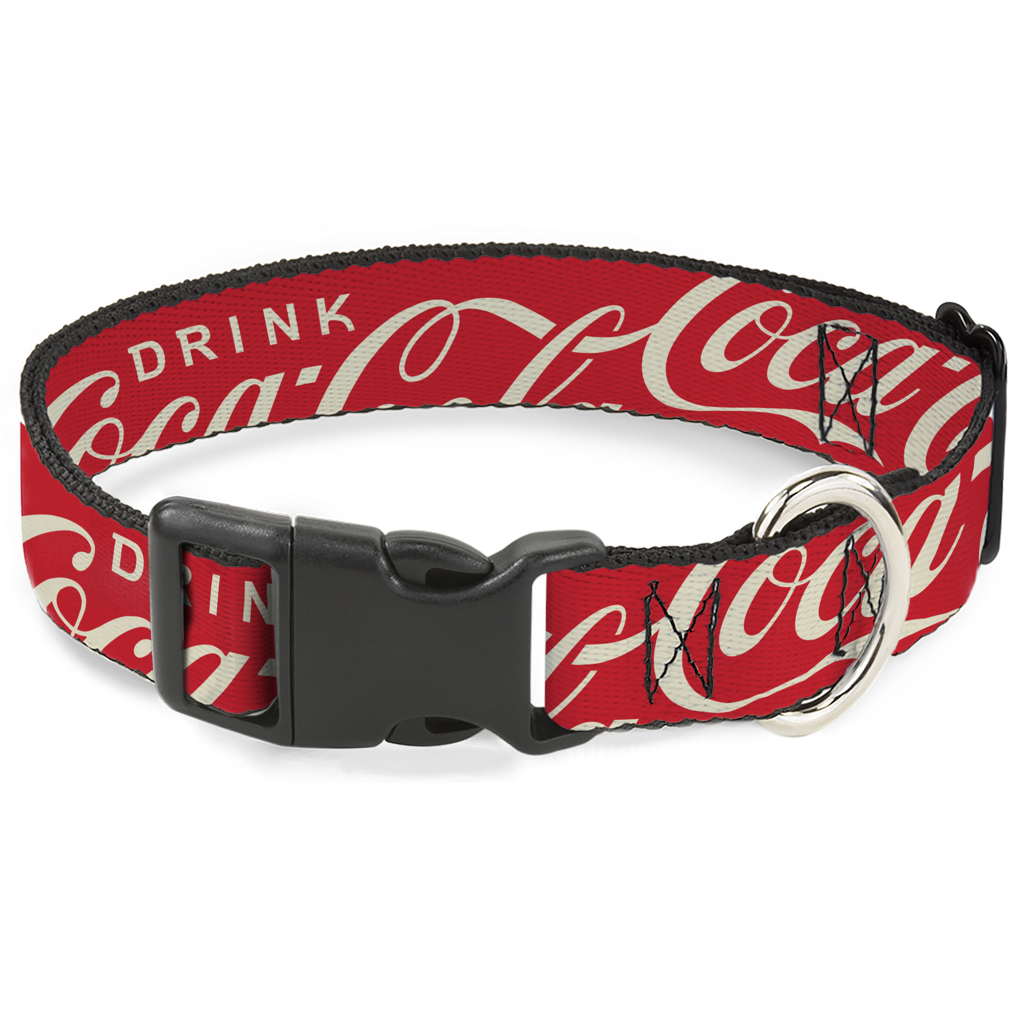 Plastic Clip Collar DRINK COCA-COLA Typograpy Logo Scattered Red/White ...