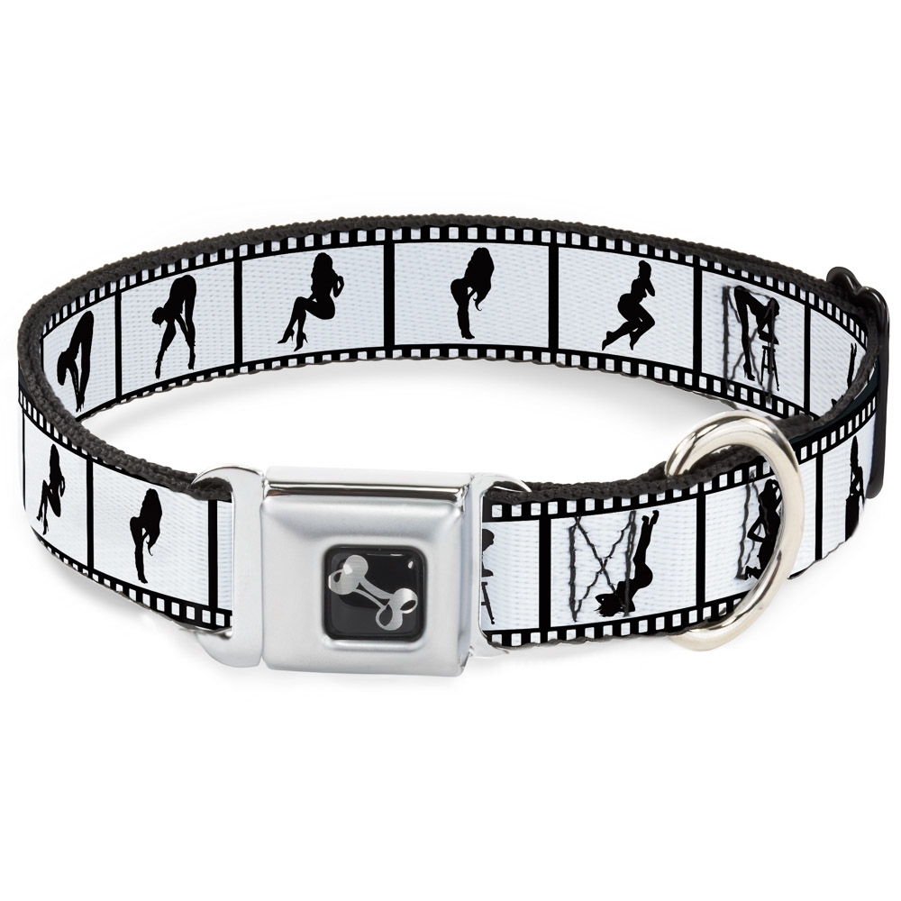 Dog Collar Bone Girls Posing Film Strip White/Black Small 9.5-13 ...
