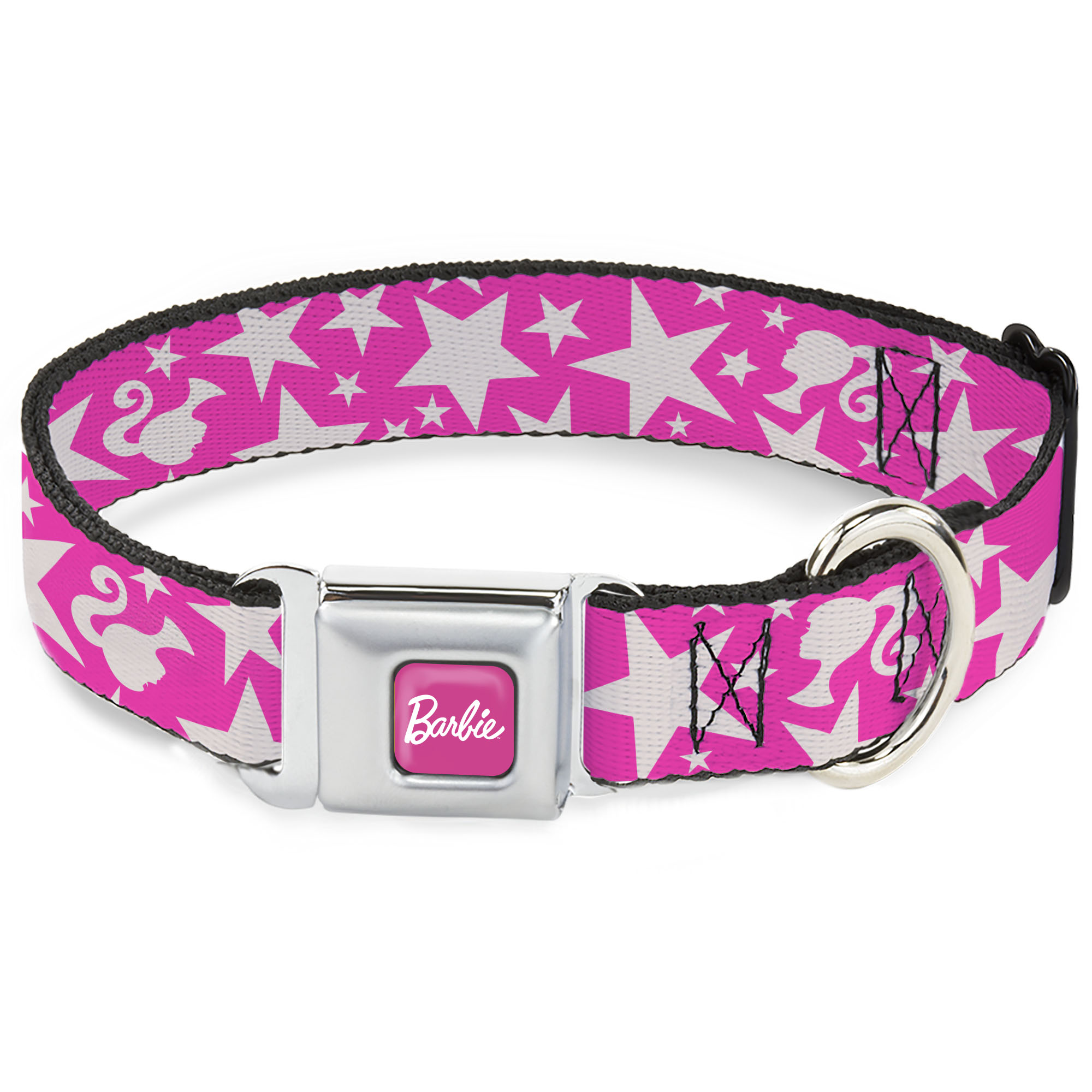 Dog Collar BRAJ-BARBIE Script Signature Full Color Hot Pink/White Ba ...