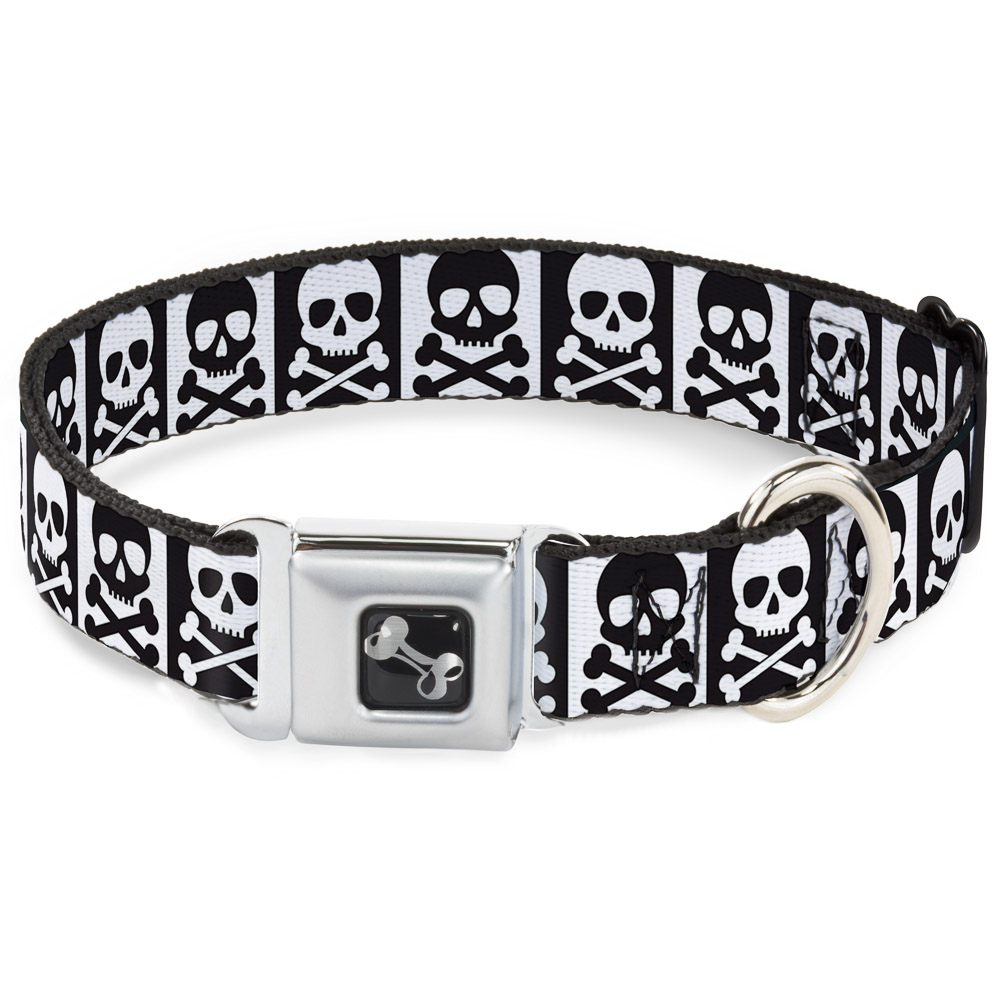 Dog Collar Bone Skull & Cross Bones Blocks Black/White White/Black ...