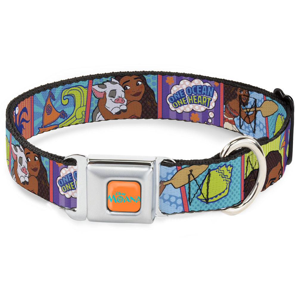 Dog Collar DYCMS-MOANA Title Logo Full Color Orange/Blue Moana MAKE (US ...