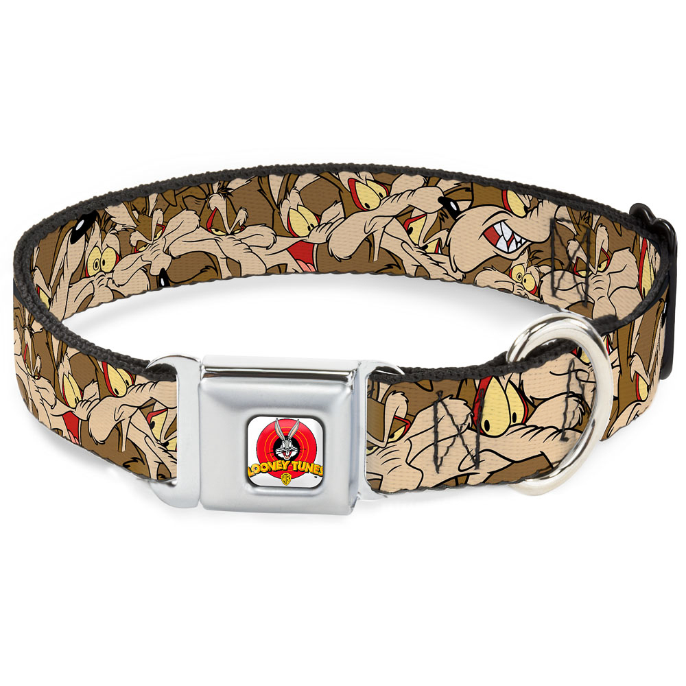 Dog Collar LTA-Looney Tunes Logo White Wile E. Coyote Expressions St ...