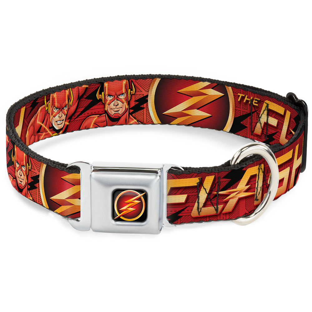 Dog Collar FLH-Flash Logo3 Black/Gold/Red THE FLASH/Logo3/Poses Black ...