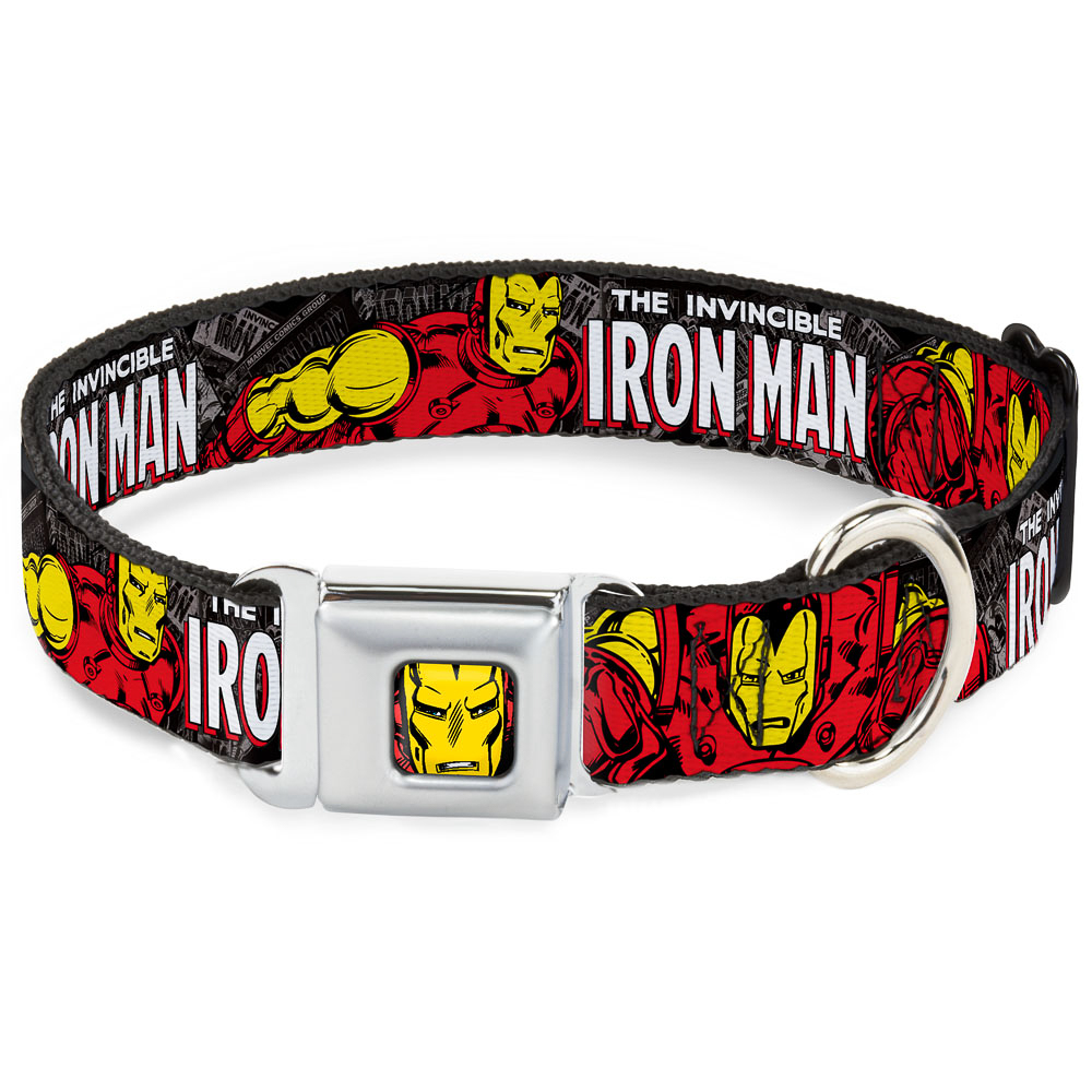 MARVEL COMICS Dog Collar IMA-Iron Man Face Red/Yellow THE INVINCIBLE ...