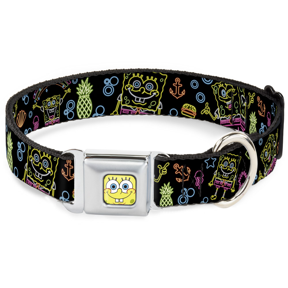 Dog Collar SQB-SpongeBob Face CLOSE-UP Electric SpongeBob Poses ...