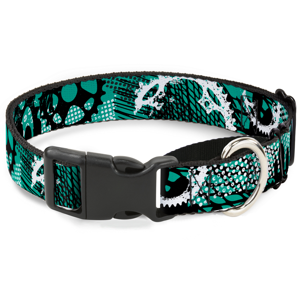Plastic Martingale Collar Grunge Gears Green WIDE-Small 13-18" (US ...