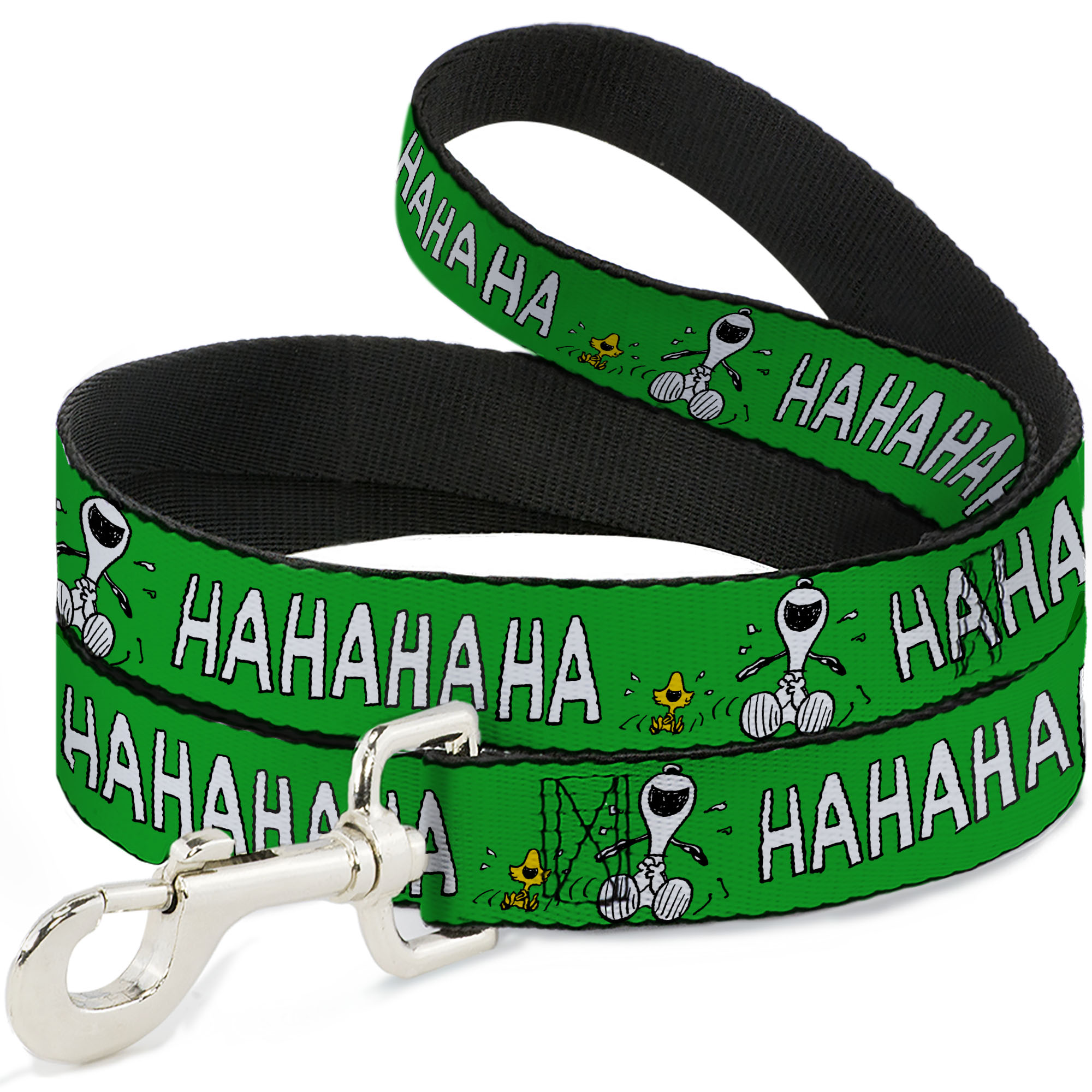 Dog Leash 6-FEET Peanuts Snoopy and Woodstock Laughing HAHA Pose Green ...