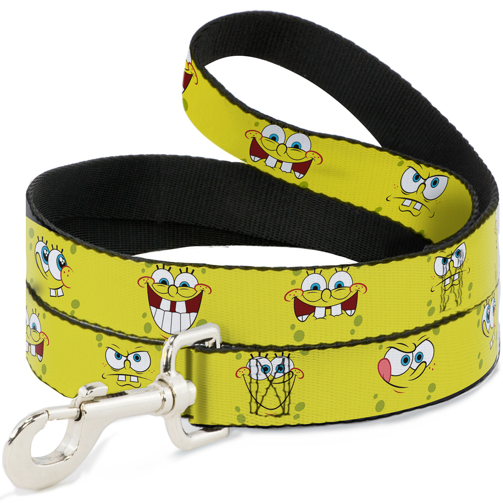 Dog Leash 6-FEET SpongeBob Expressions Yellow WIDE 1.5" 190882632779 | eBay