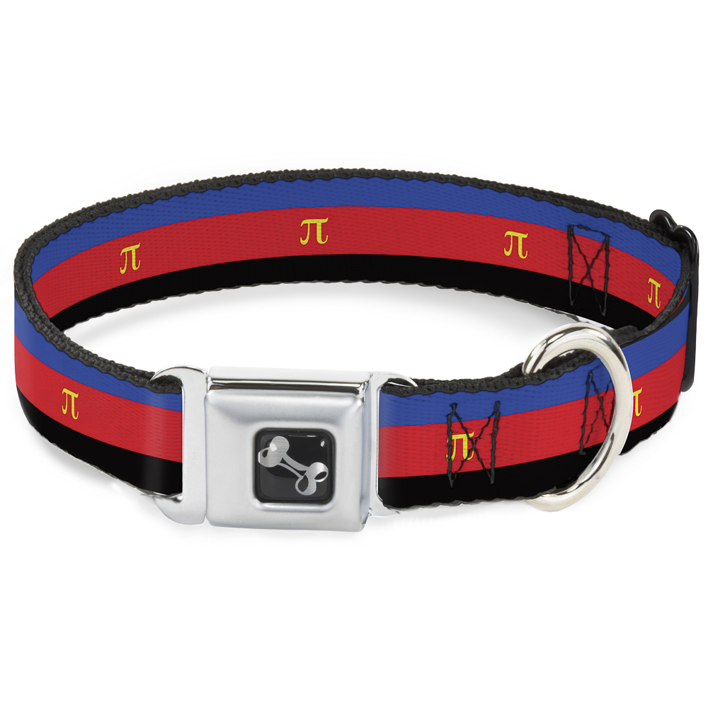 Dog Collar Bone Flag Polyamorous Pi Symbol Blue/Red/Black/Yellow WID ...