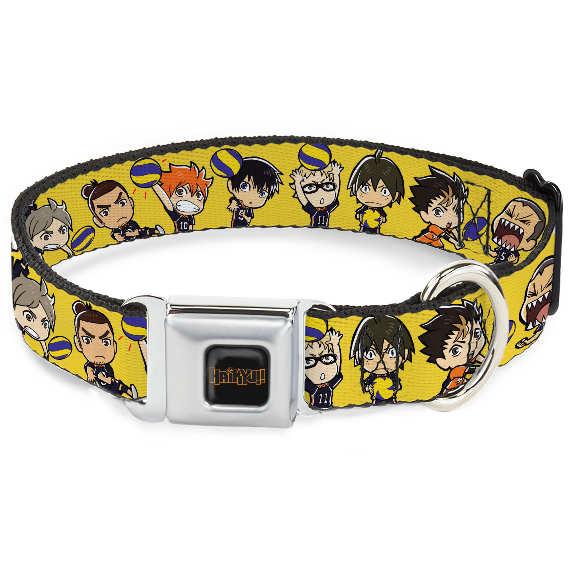 Dog Collar CHKB-HAIKYU Title Logo Full Color Black/Orange Haikyu Chibi ...