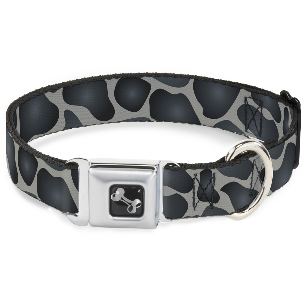 Dog Collar Bone Giraffe Spots Gray/Charcoal WIDE-Small 13-17" (US ...