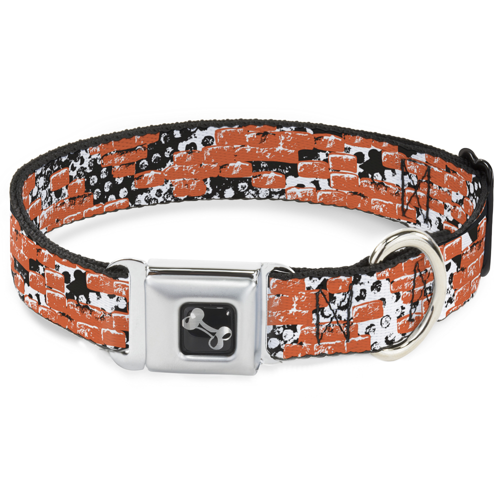 Dog Collar Bone Grunge Bricks Orange WIDE-Large 20-31" (US IMPORT ...