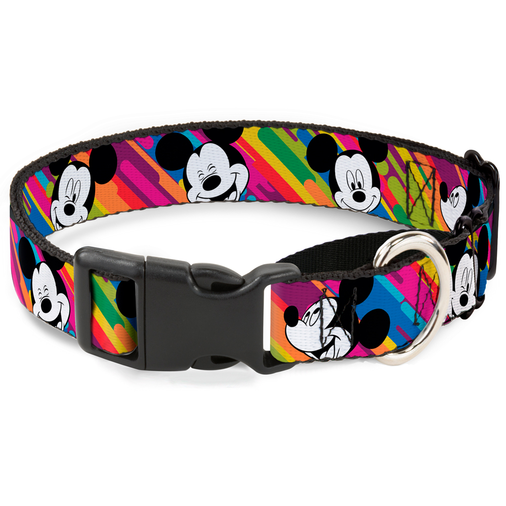 Plastic Martingale Collar Mickey Mouse Expressions Multi Color White ...