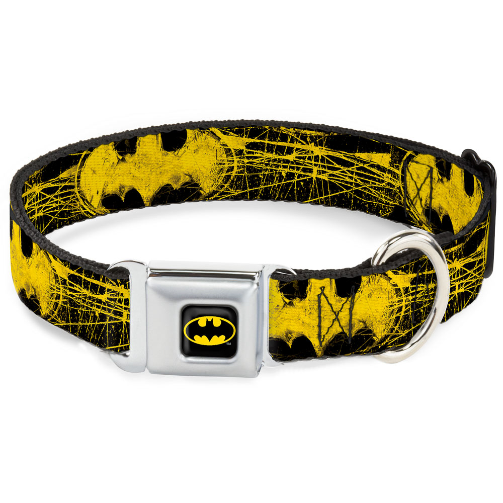Dog Collar BMC-Batman Black/Yellow Batman Shield Sketch CLOSE-UP Black ...