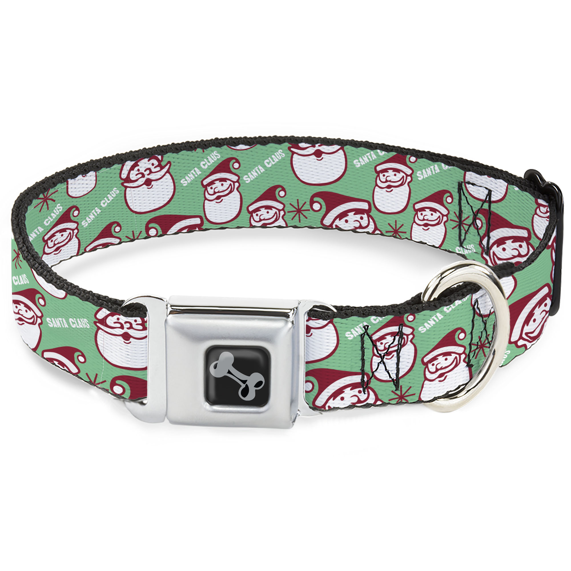 Dog Collar Bone Jolly SANTA CLAUS Christmas Smiling Face Icon and Text ...