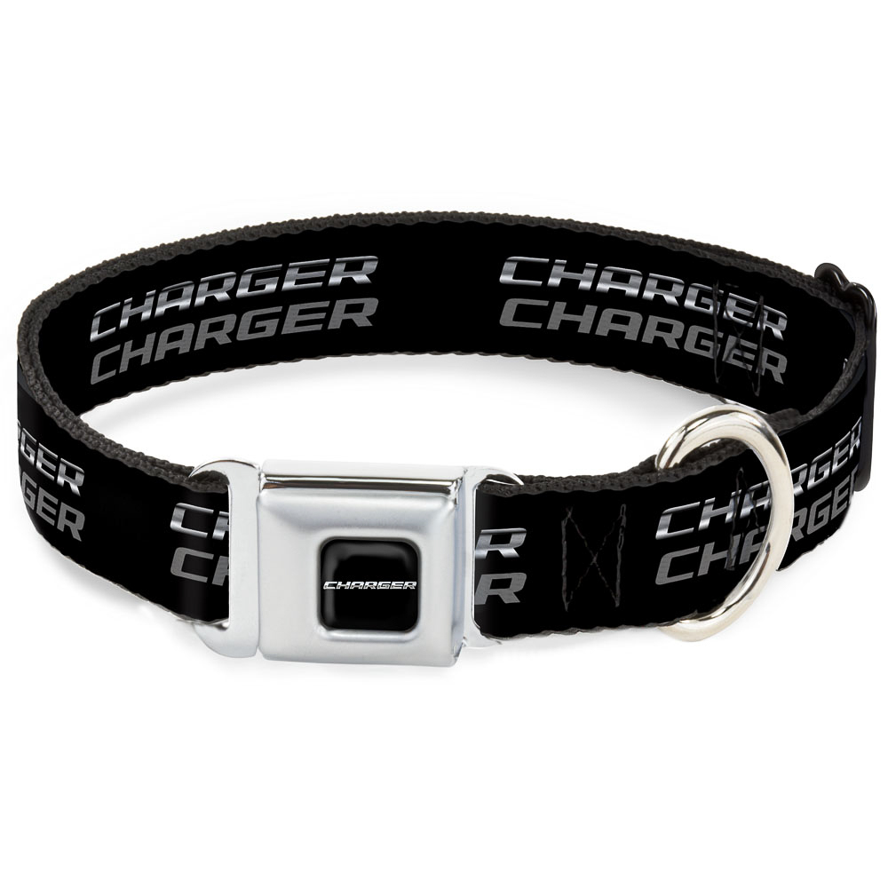 Dog Collar CGC-CHARGER Te t Black/Silver CHARGER Double Repeat Black ...