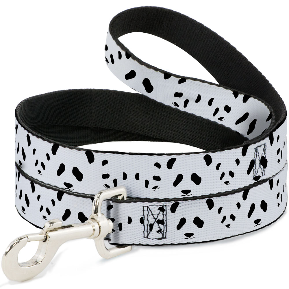 Dog Leash 6-FEET Panda Bear Spots WIDE 1.5