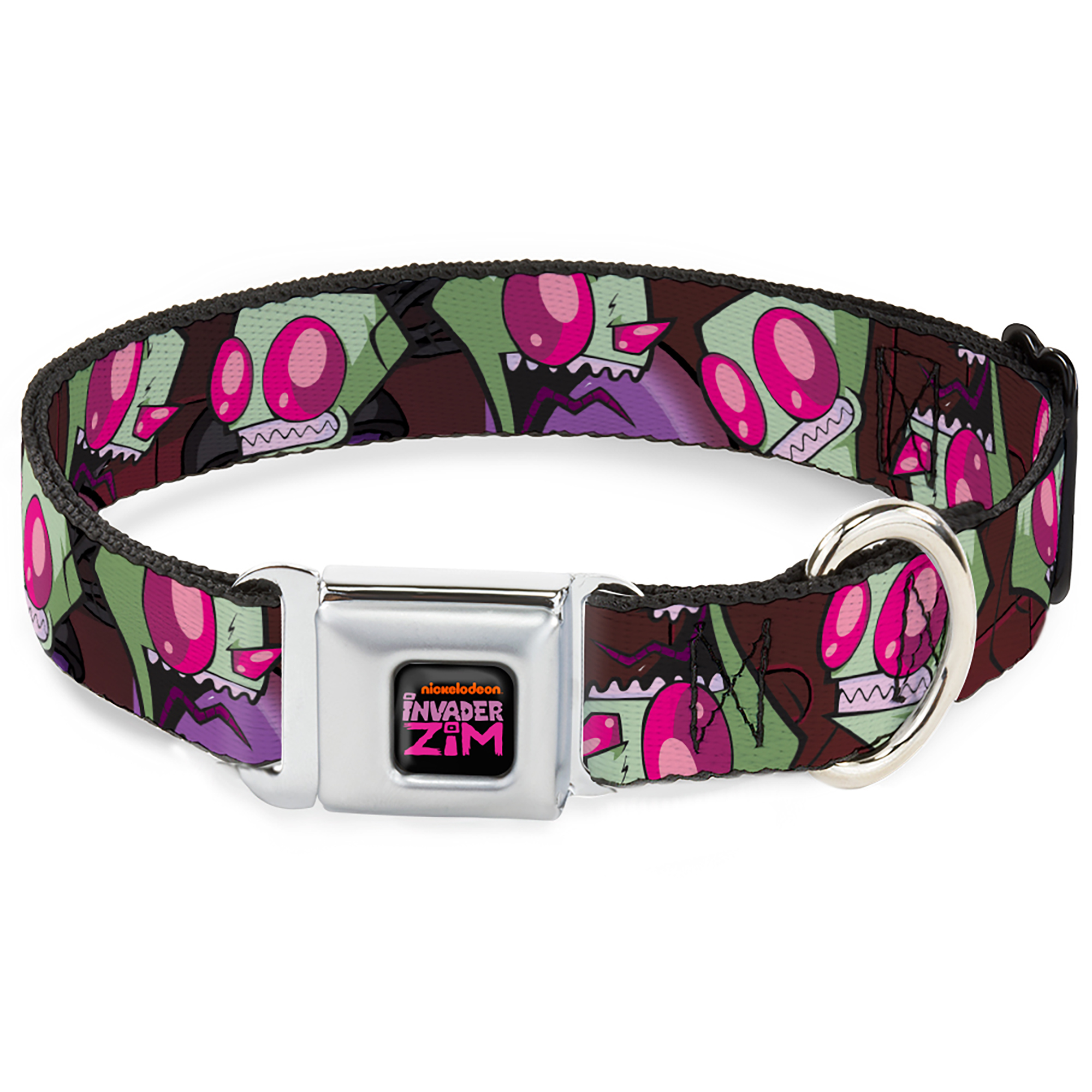 Dog Collar IZN-INVADER ZIM Title Logo Full Color Pink/Green Invader Zim ...